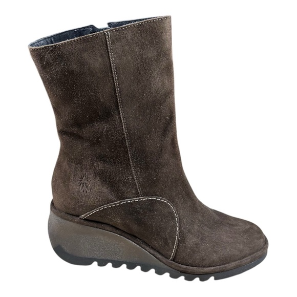 Fly London | Shoes | Fly London Suede Mid Boots Nort In Chocolate ...